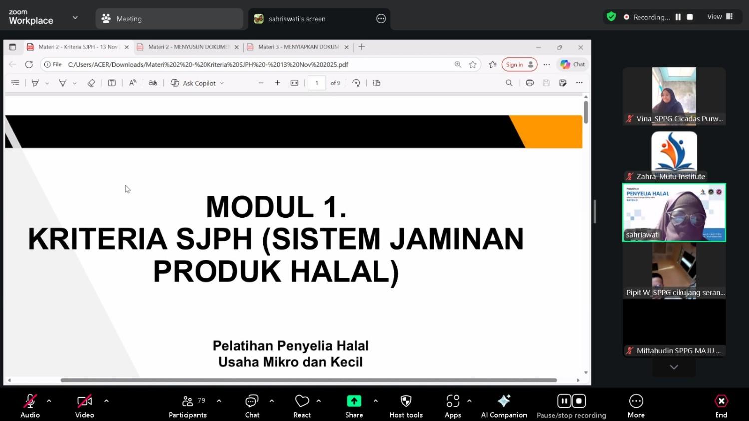 Pelatihan Penyelia Halal “Makan Bergizi Gratis (MBG) Untuk SPPG" Mutu ...